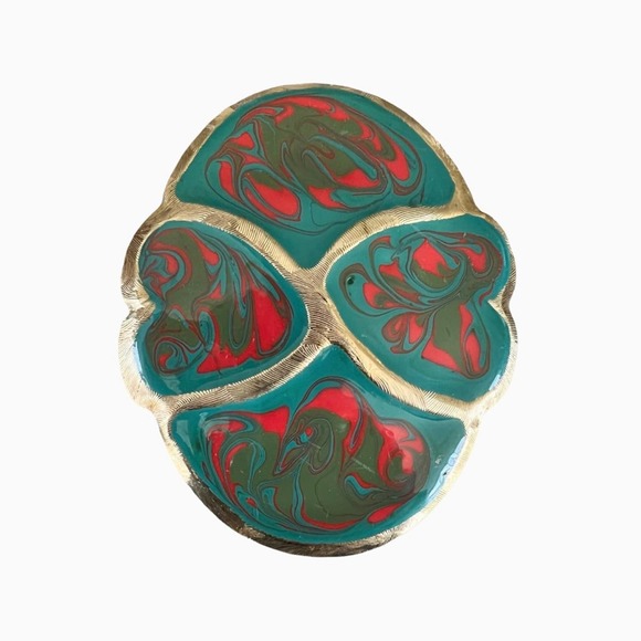 Vintage | Jewelry | 97s Vintage Psychedelic Gold Tone Brooch Pin | Poshmark